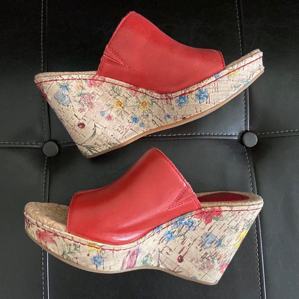 Boc Born Concern Flower Printed Wedges - Gem